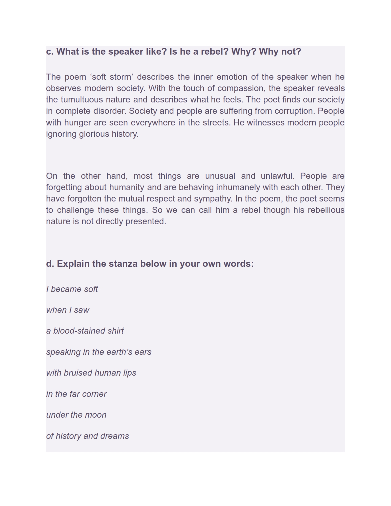 Soft Storm Exercise : Summary and Question Answers